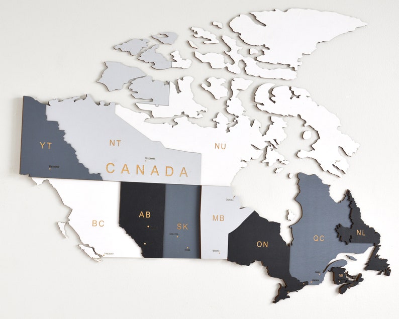 Map of Canada 3D Laser Cut File SVG EPS DXF Cdr Pdf - Etsy Canada