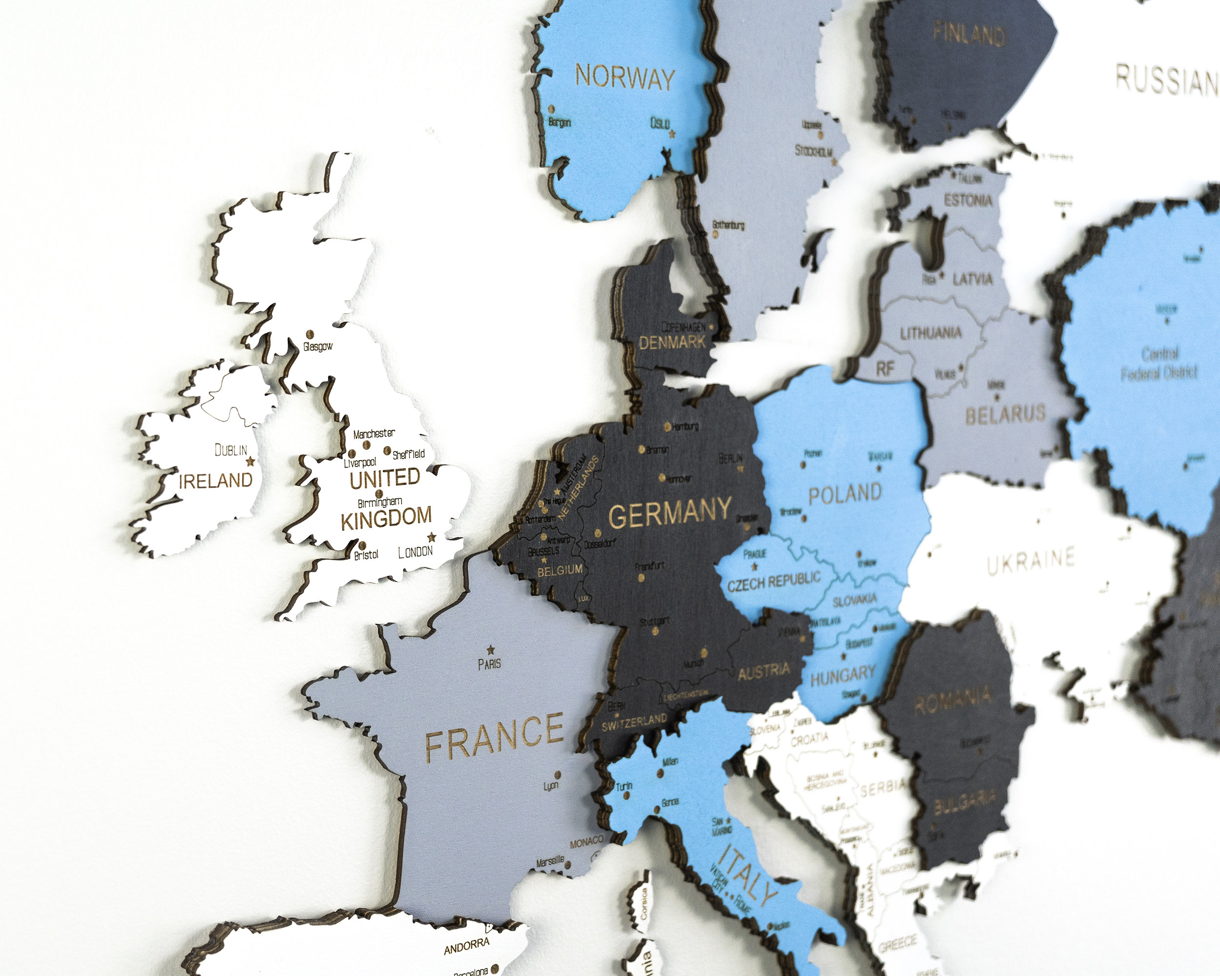 Map of Europe 3D Laser Cut File SVG EPS DXF Cdr Pdf - Etsy Israel