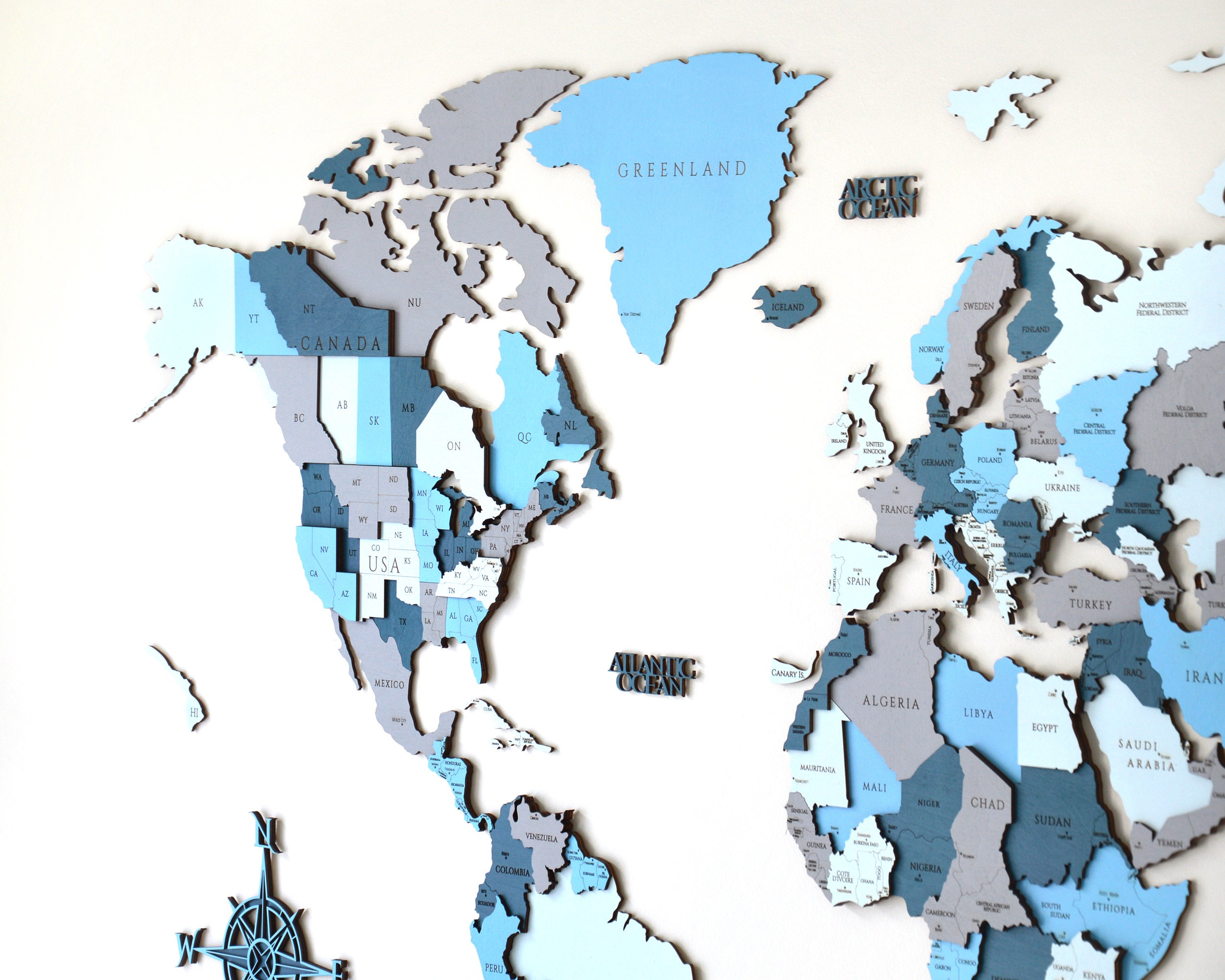 Map of the World 3D Laser Cut File SVG EPS DXF Cdr Pdf - Etsy UK