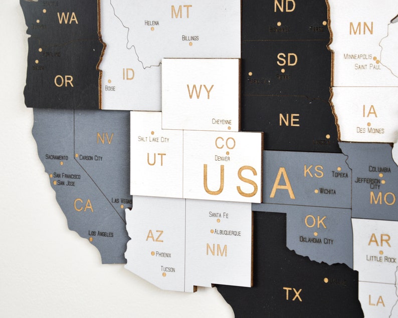 Map of USA 3D Laser Cut File SVG EPS Dxf Cdr Pdf - Etsy UK