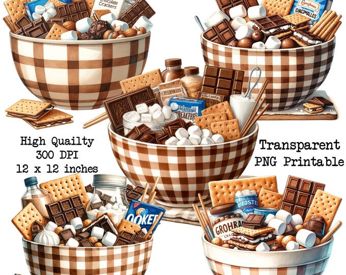 S'mores, S'mores Clipart, Food Art Print, Paper Crafts,digital Download ...