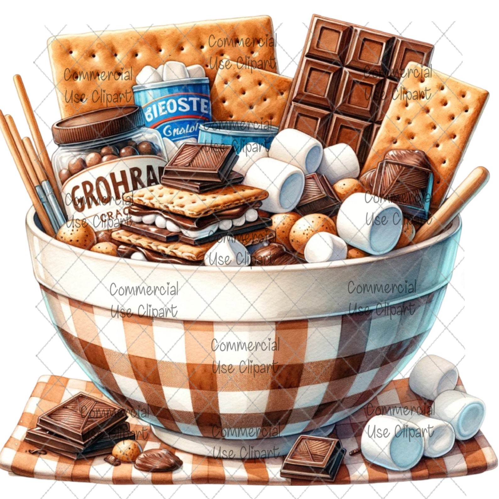 S'mores Png, S'mores Clipart, Baking Clipart, Marshmallow Smore Clipart ...