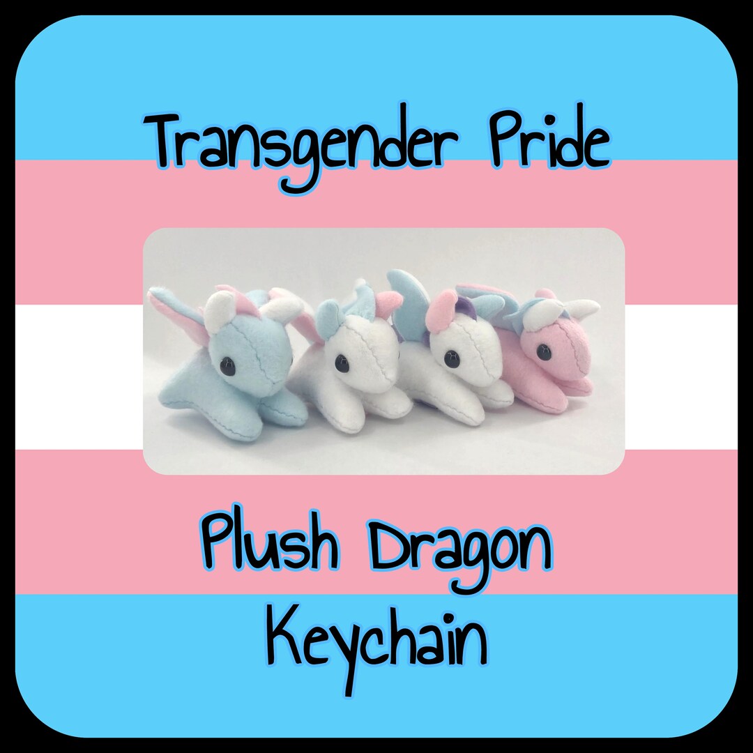 Trans Pride Plush Dragon Keychain - Etsy