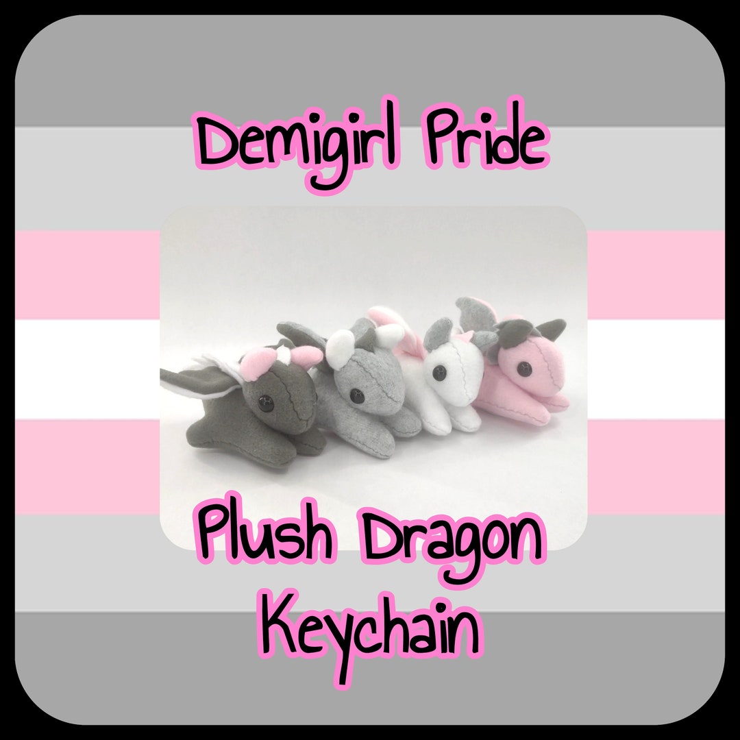 Demigirl Pride Plush Dragon Keychain - Etsy