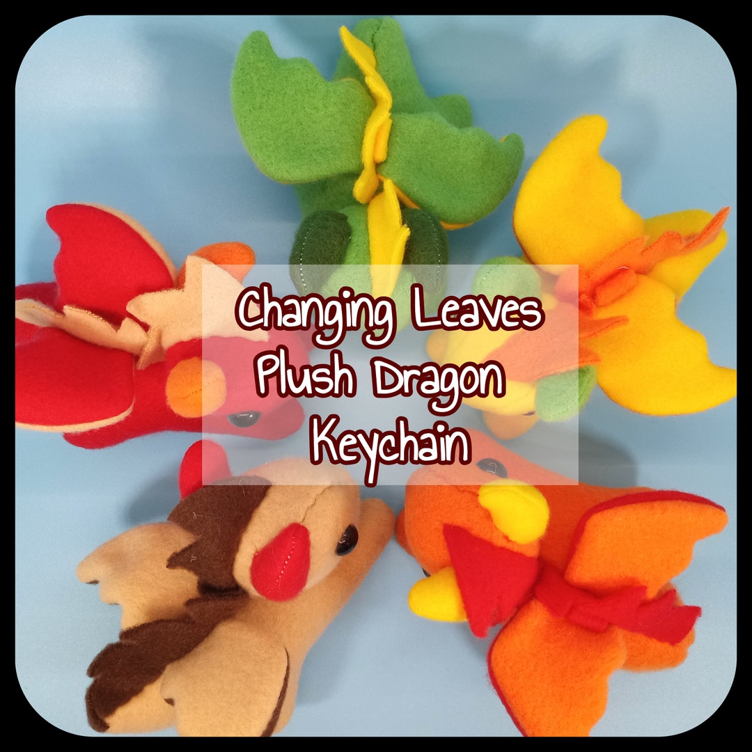 Changing Leaves Plush Dragon Keychain - Etsy