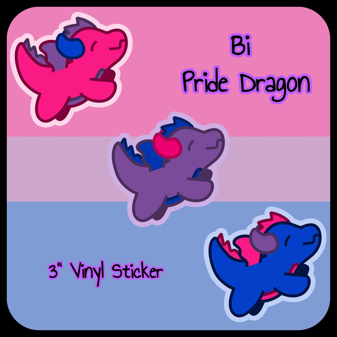 Bi Pride Dragon Sticker - Etsy