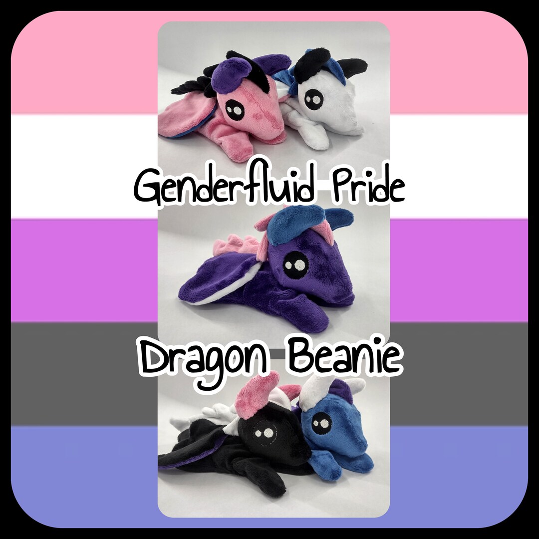 Genderfluid Pride Beanie Dragon Plush - Etsy