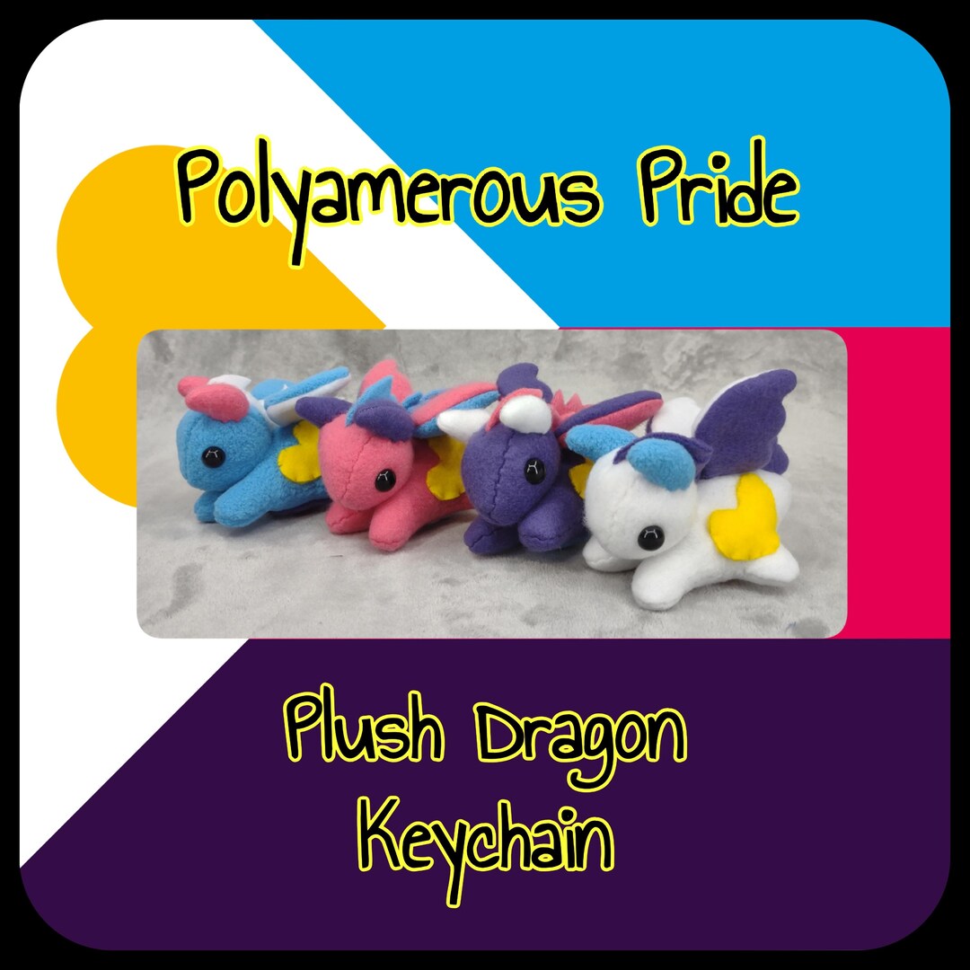 Polyamerous Pride Plush Dragon Keychain - Etsy