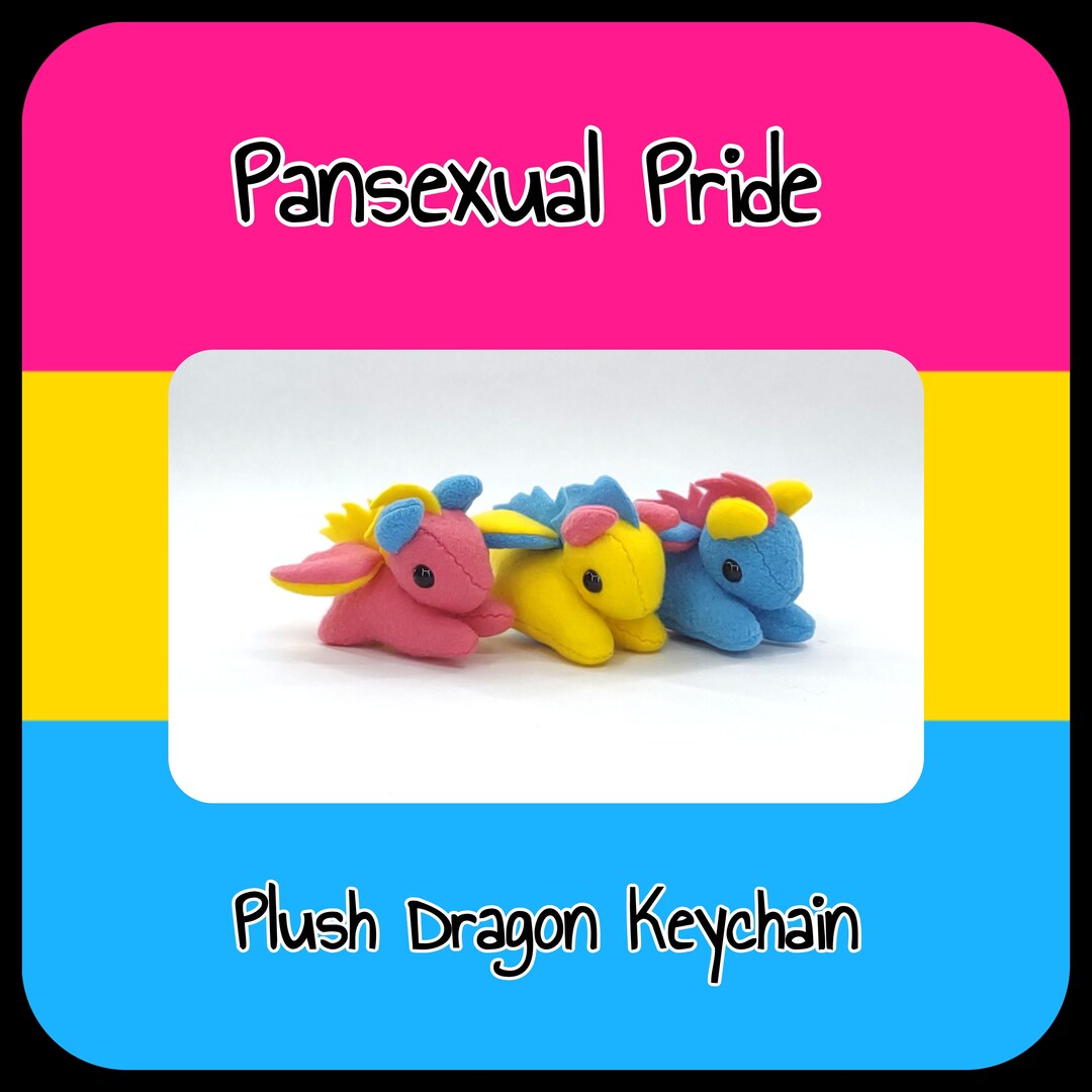 Pan Pride Plush Dragon Keychain - Etsy