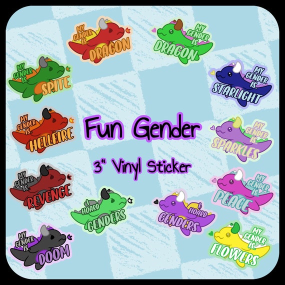 Fun Gender Dragon Sticker - Etsy