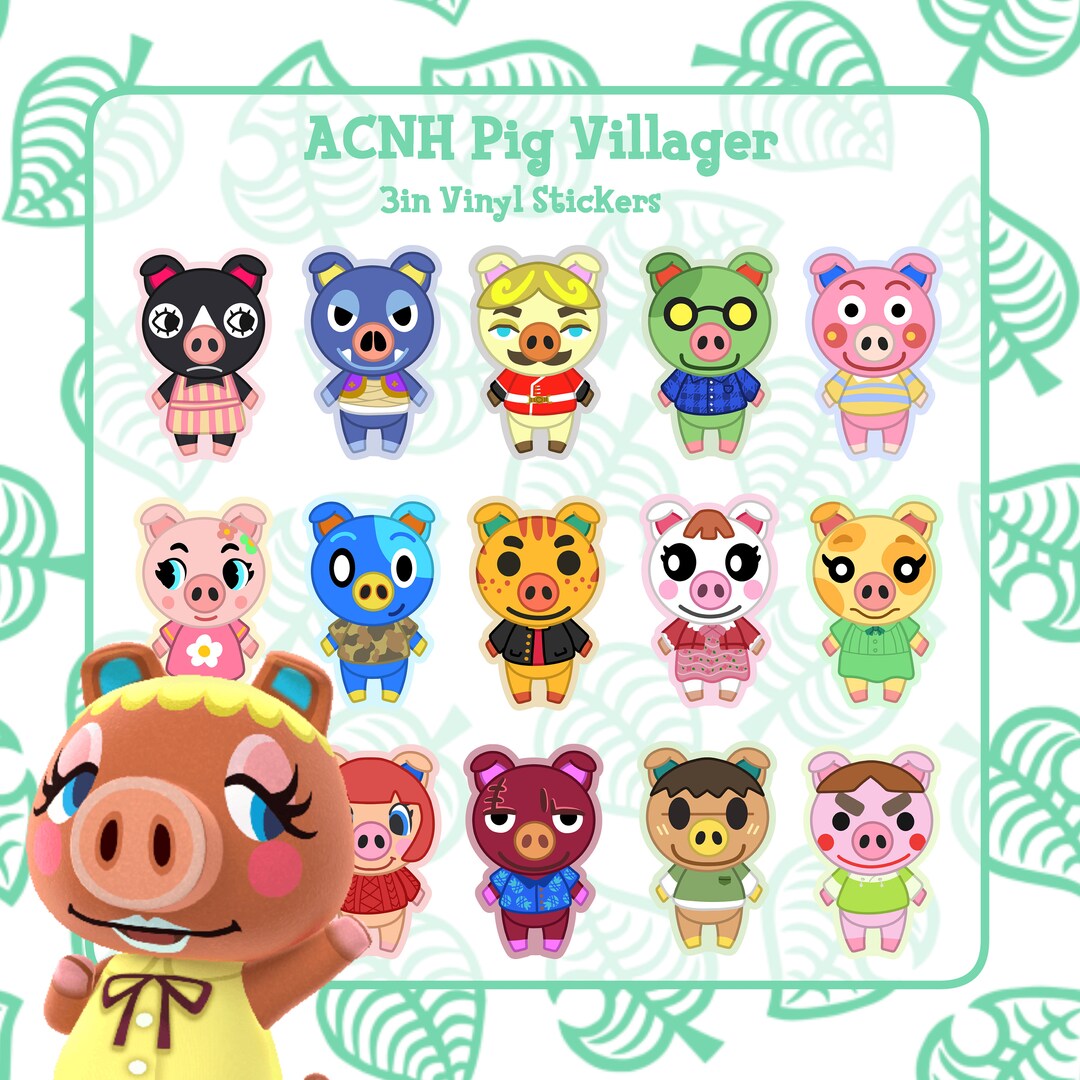 Anthropomorphic Pig Villager 3in Vinyl Stickers - Etsy