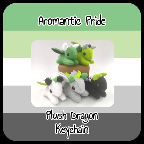 Aromantic Pride Plush Dragon Keychain - Etsy