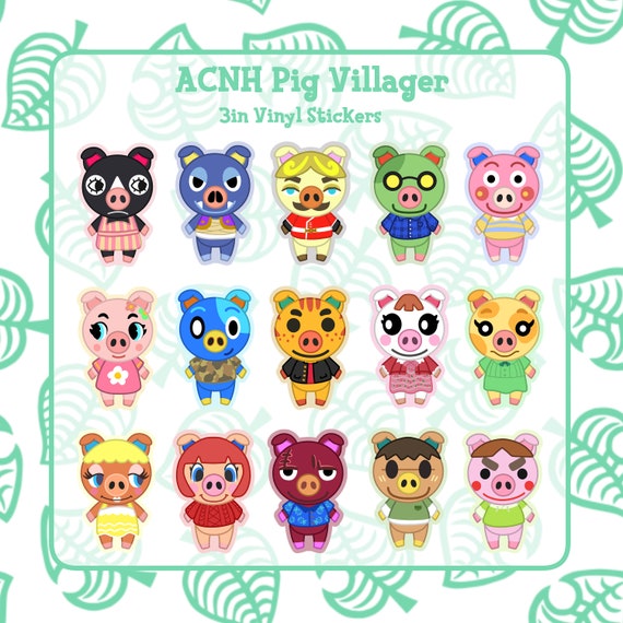 Anthropomorphic Pig Villager 3in Vinyl Stickers - Etsy