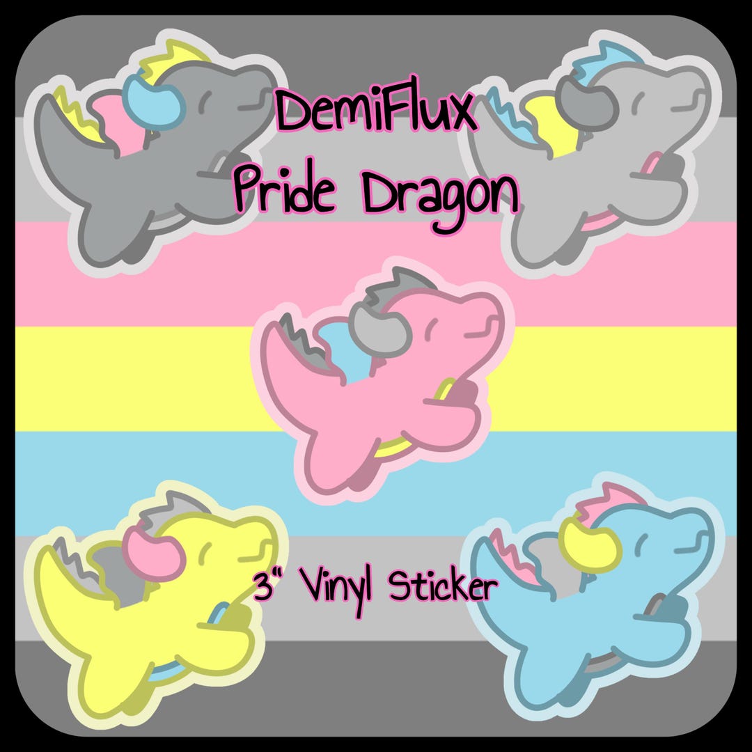 Demiflux Pride Dragon Sticker - Etsy