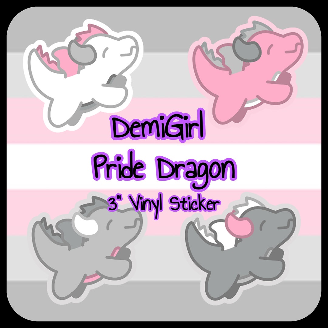 Demigirl Pride Dragon Sticker - Etsy