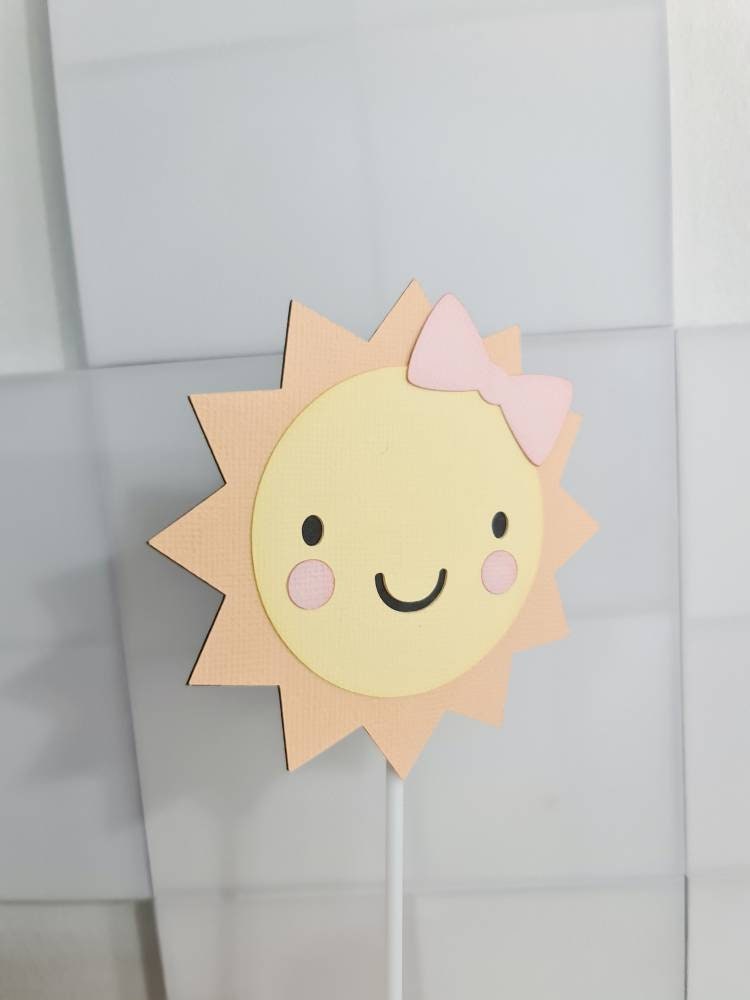 Sunshine Birthday Cake Topper, Sun and Clouds Cupcake Toppers, First ...