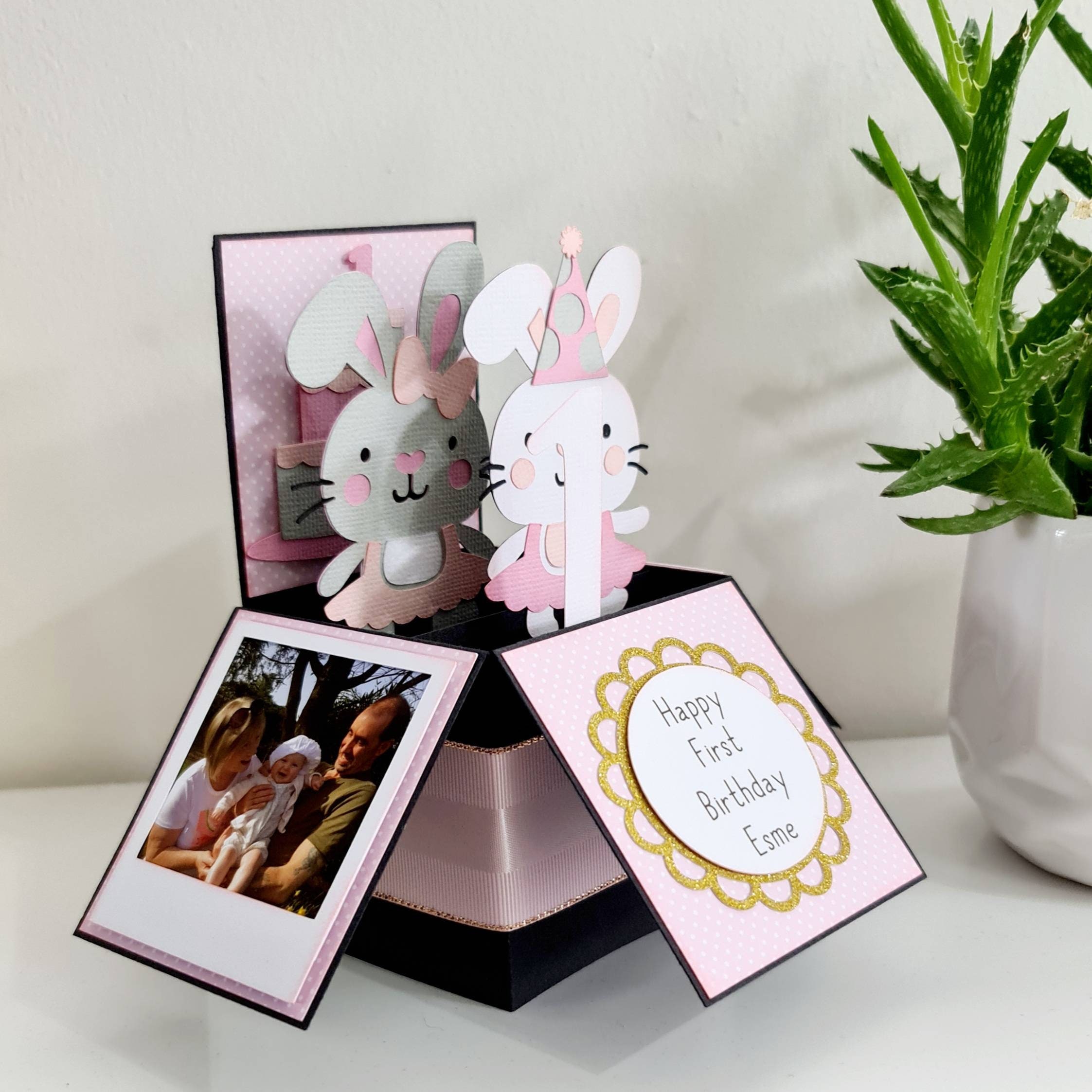 Bunny Pop up Box Card Bunny Box Card First Birthday Bunny | Etsy UK