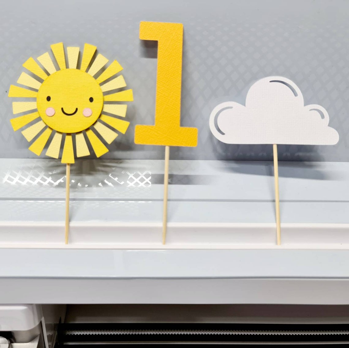 Sunshine Birthday Cake Topper Personalised Sun and Clouds | Etsy