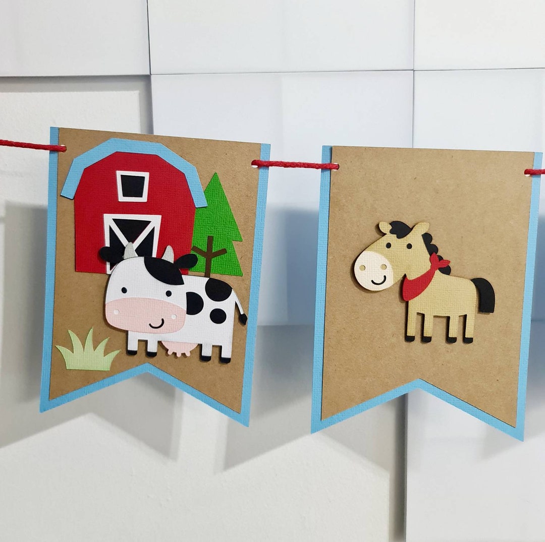 Farm Animal Bunting Farmyard Banner Farm Cake Smash Props - Etsy