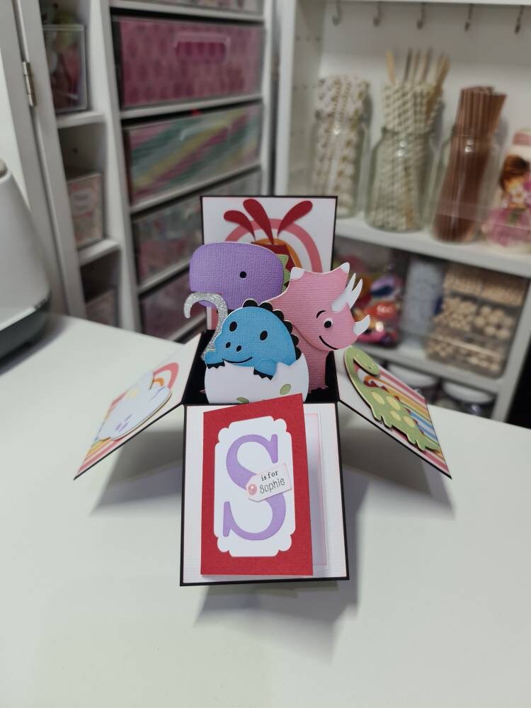 Personalised Dinosaur Pop Up Card Unique Dinosaur Box Card | Etsy