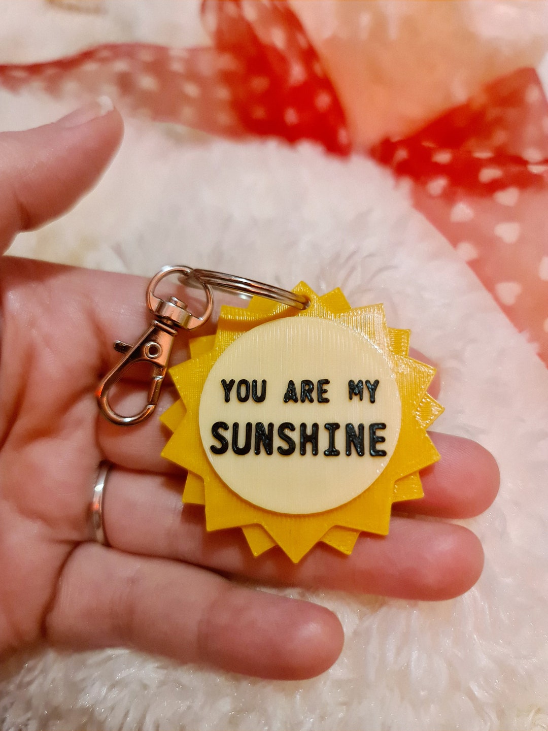 3D Printed Sun You Are My Sunshine Keyring - Etsy