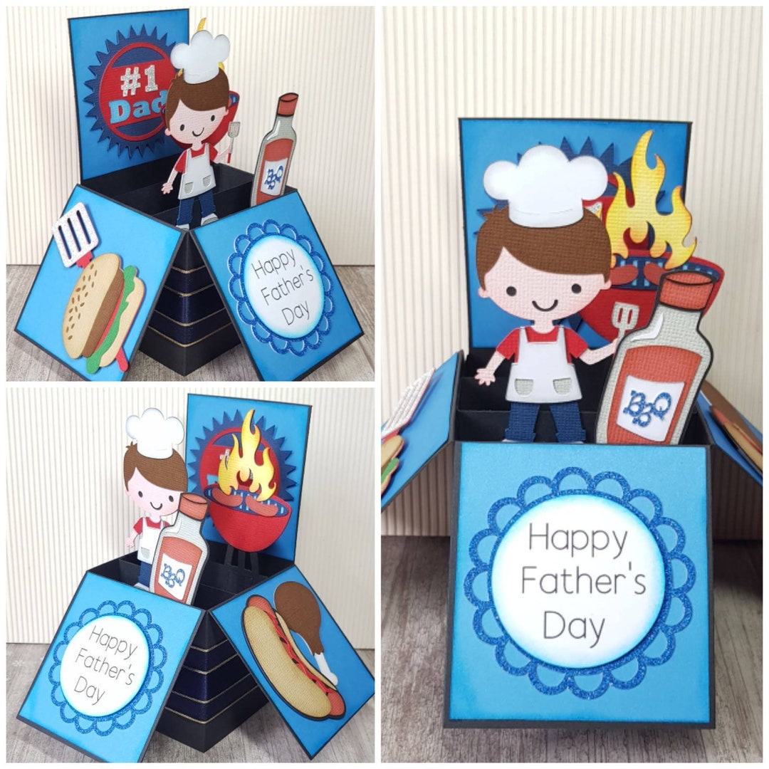 BBQ Father's Day Card, BBQ Pop up Birthday Card, BBQ Box Card - Etsy