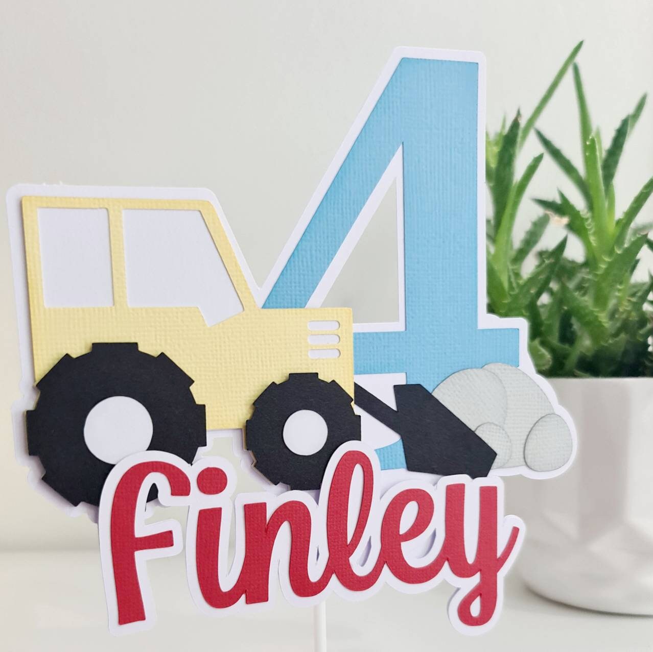 Digger Cake Topper With Name and Age Personalised Digger Cake - Etsy