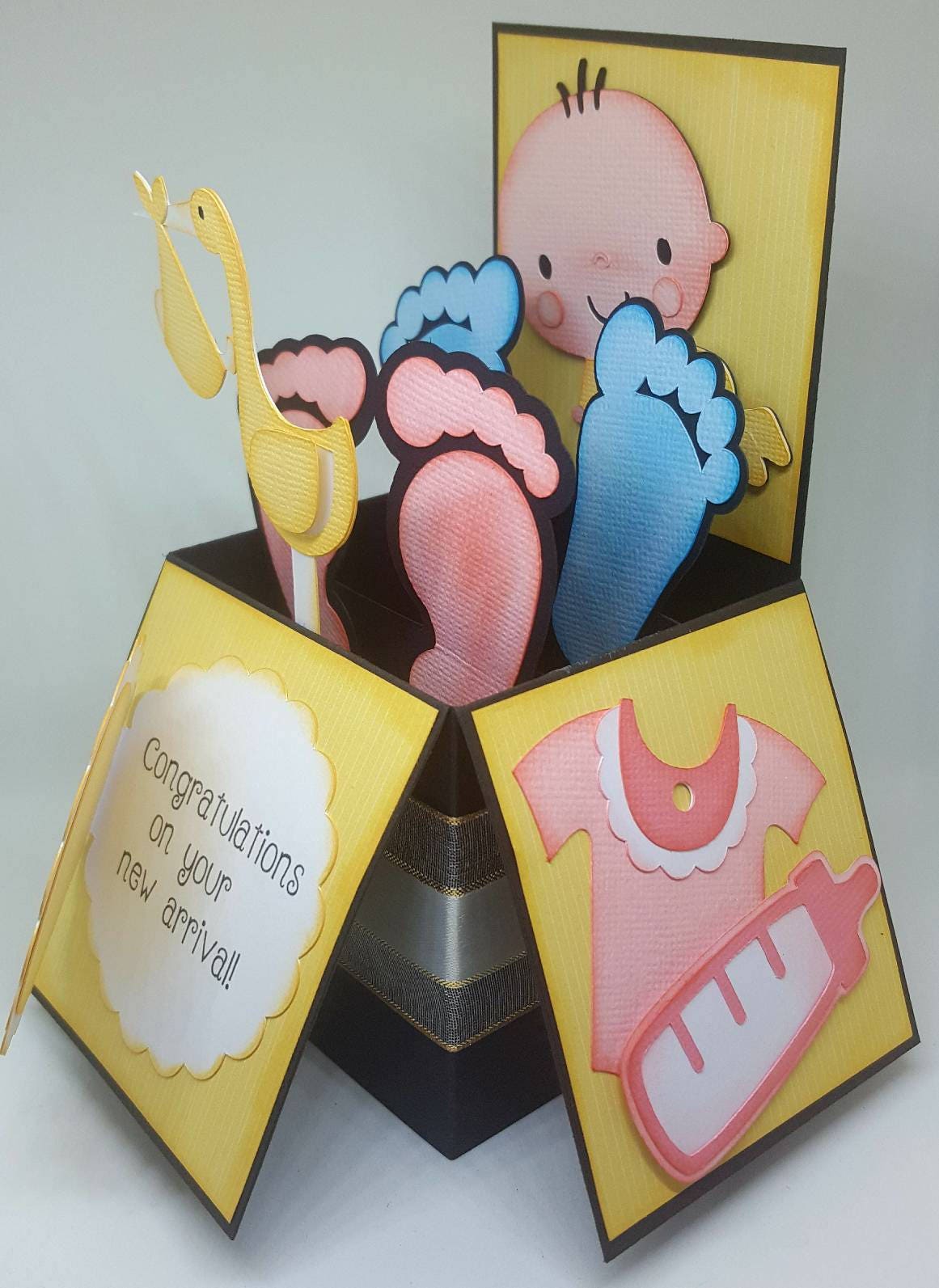 Personalised Baby Pop Up Card Unique New Baby Box Card | Etsy