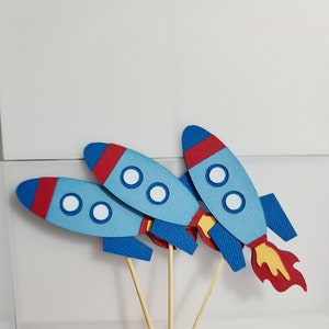 Rocket Cupcake Toppers, Space Cake Toppers, Cake Smash Props - Etsy
