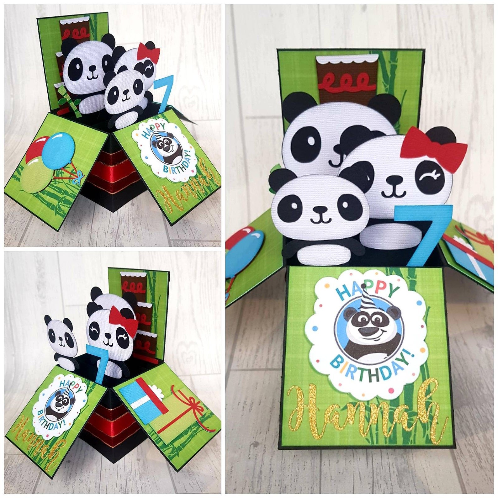 Panda Pop up Box Card Panda Birthday Pop up Card - Etsy