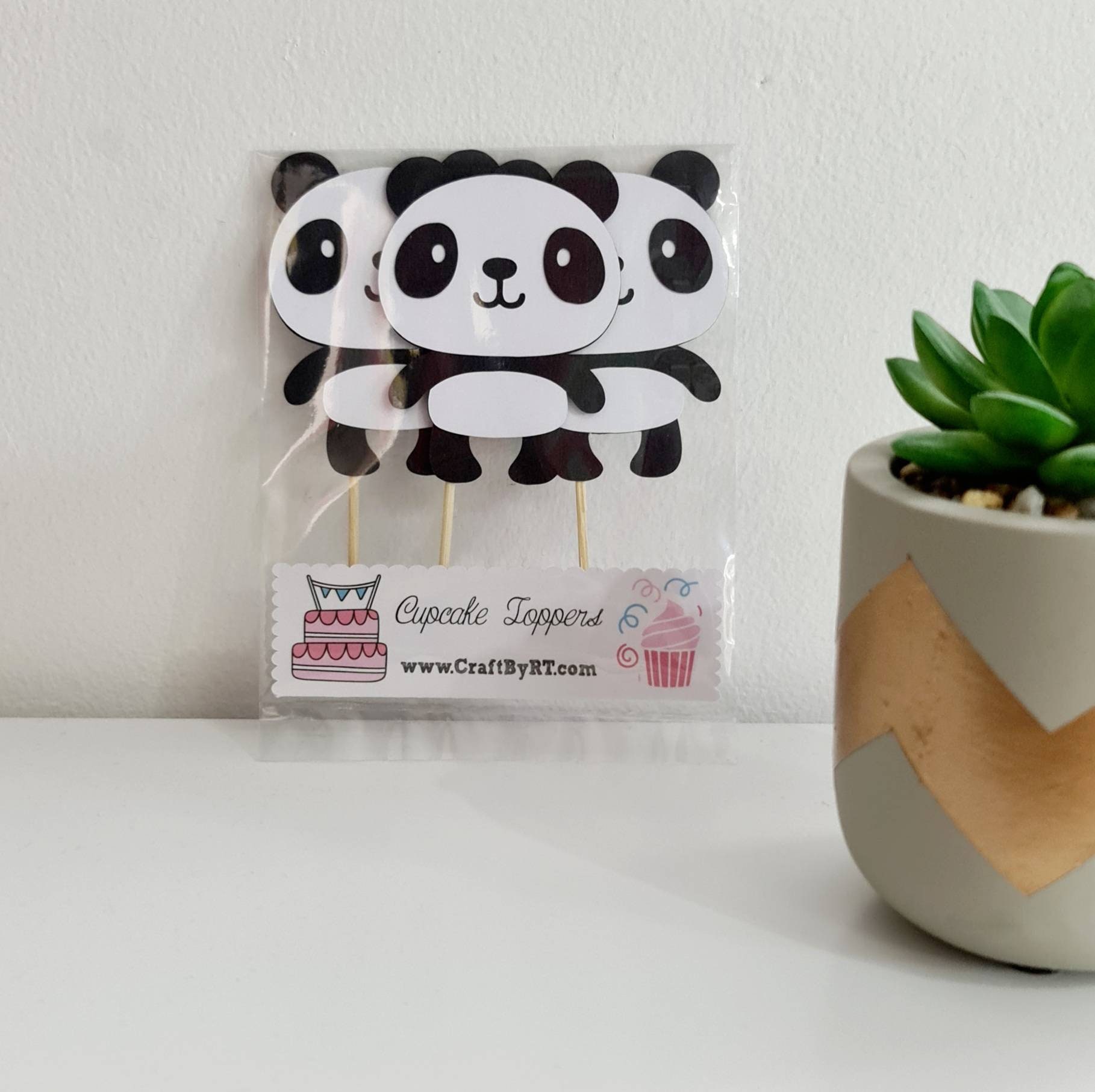 Panda Birthday Cupcake Toppers, Panda Cake Toppers, Cake Smash Props ...