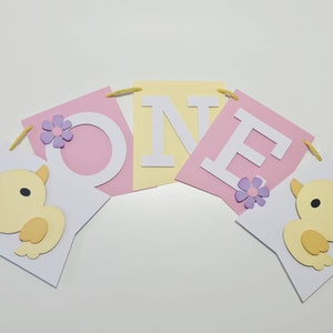 Duck One Bunting, Duck First Birthday Bunting, High Chair Bunting, Cake ...