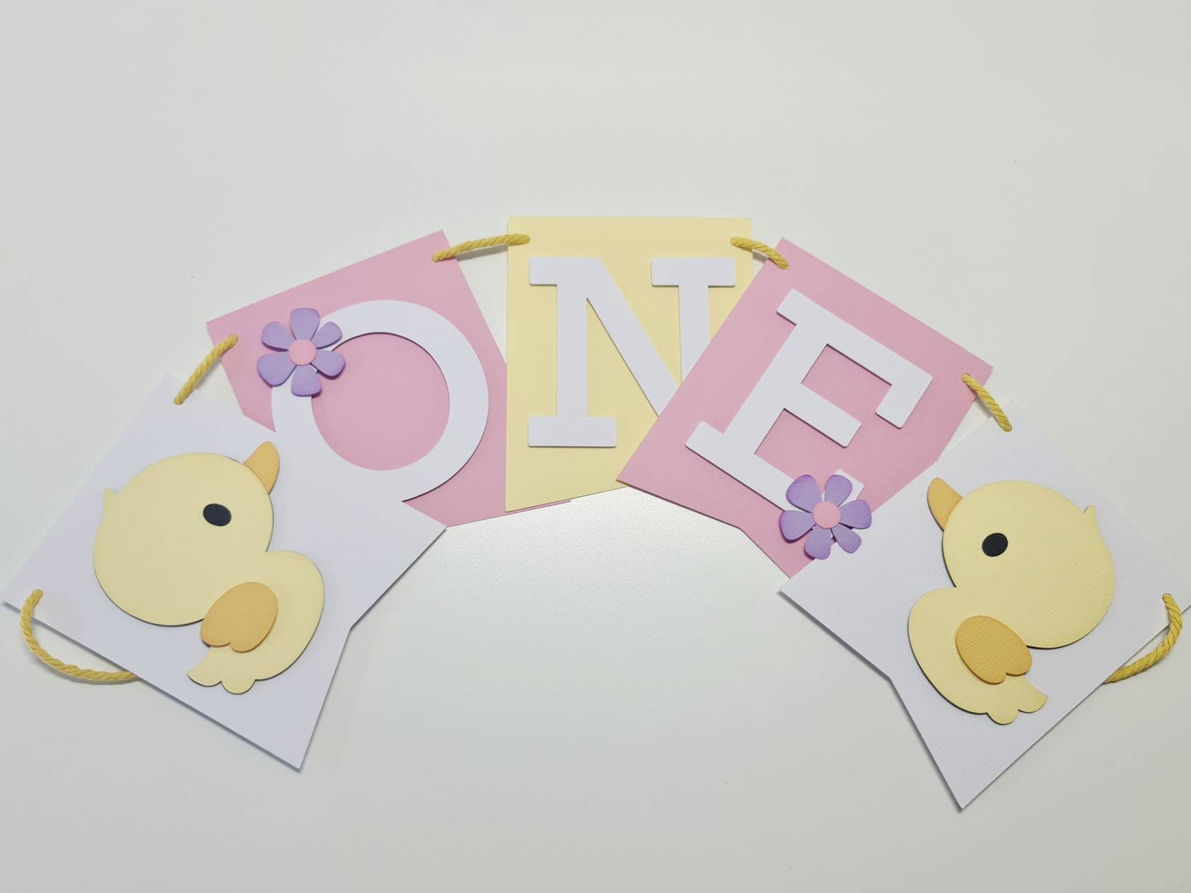 Duck One Bunting, Duck First Birthday Bunting, High Chair Bunting, Cake ...