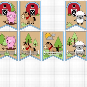 Farm Animal Bunting Farmyard Banner Farm Cake Smash Props | Etsy