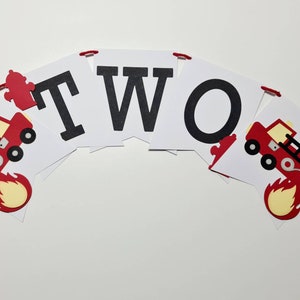 Fire Engine One Bunting, Fire Engine Banner, First Birthday Wall Decor ...