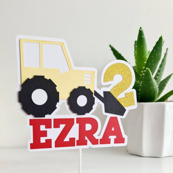 Personalised Digger Cake Topper Digger Name Cake Centerpiece | Etsy