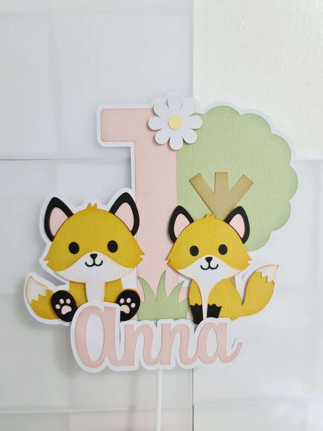 Fox Party Decorations, Fox Cake Topper Personalised, Woodland Fox ...