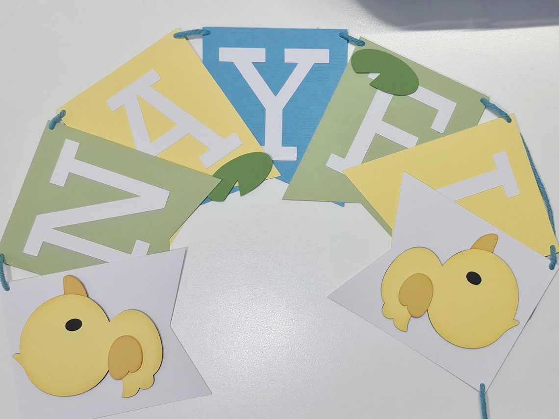 Duck One Bunting, Duck First Birthday Bunting, High Chair Bunting, Cake ...