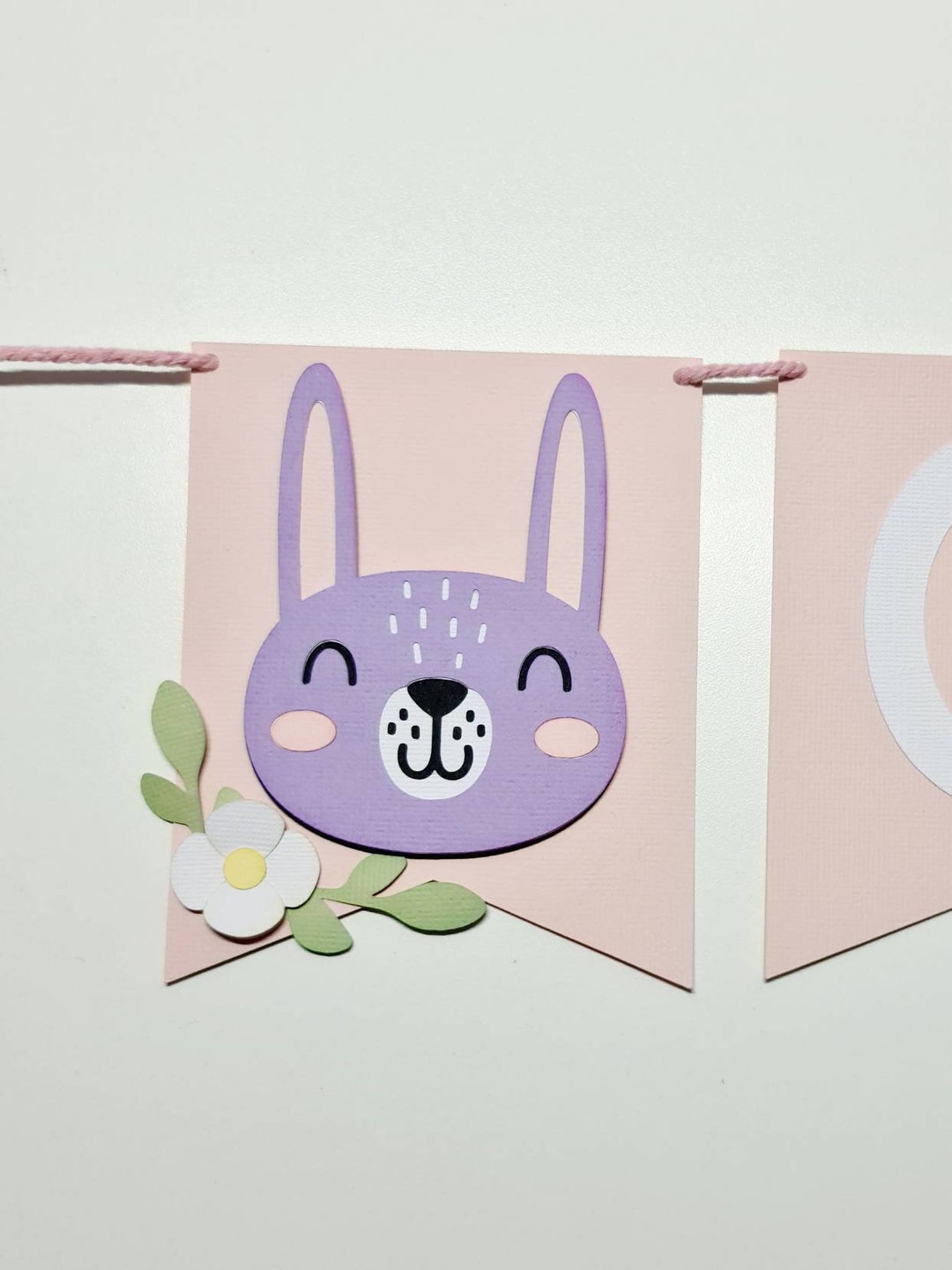 Rabbit One Bunting Personalised, Bunny One Bunting, First Birthday Wall ...