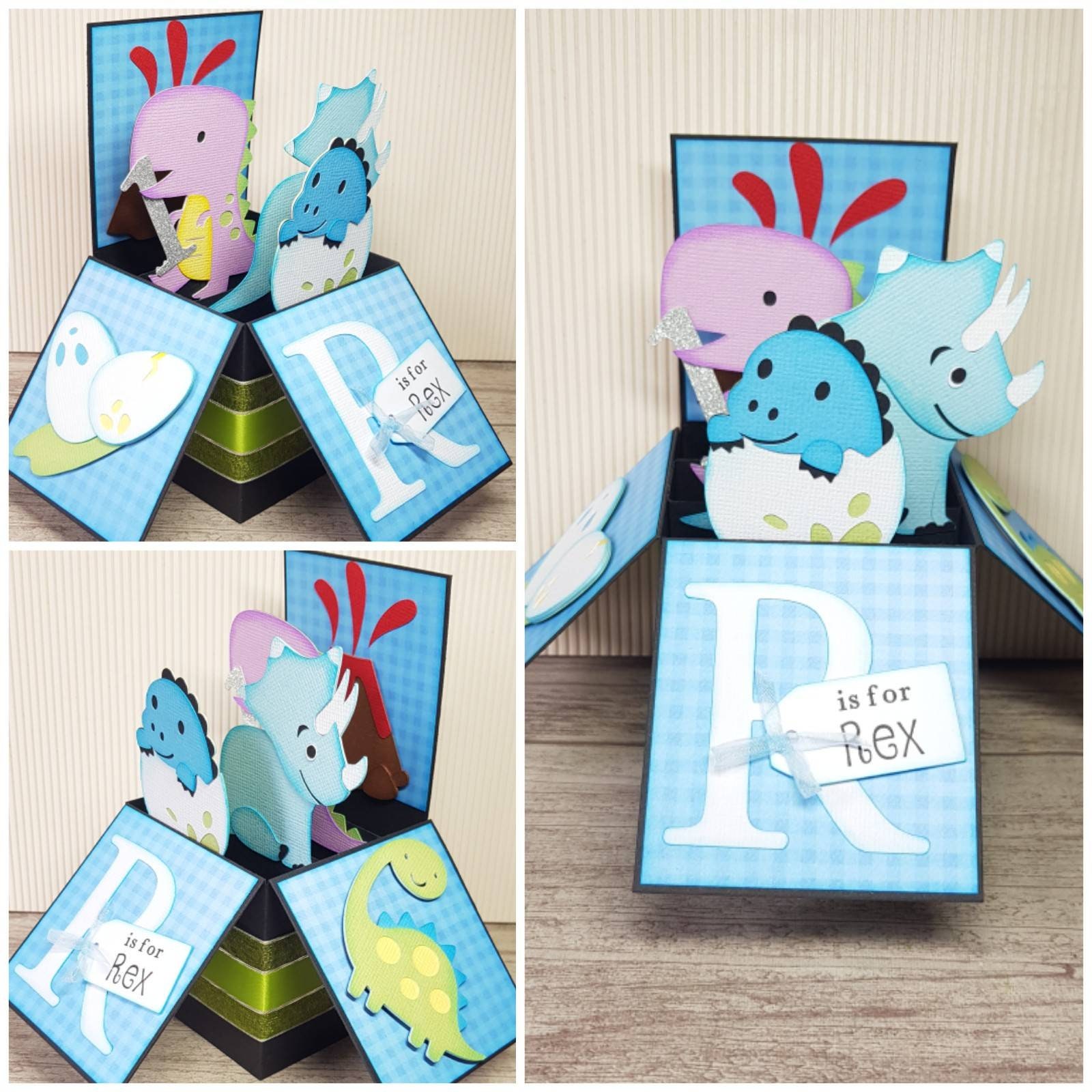 Personalised Dinosaur Pop Up Card Unique Dinosaur Box Card | Etsy
