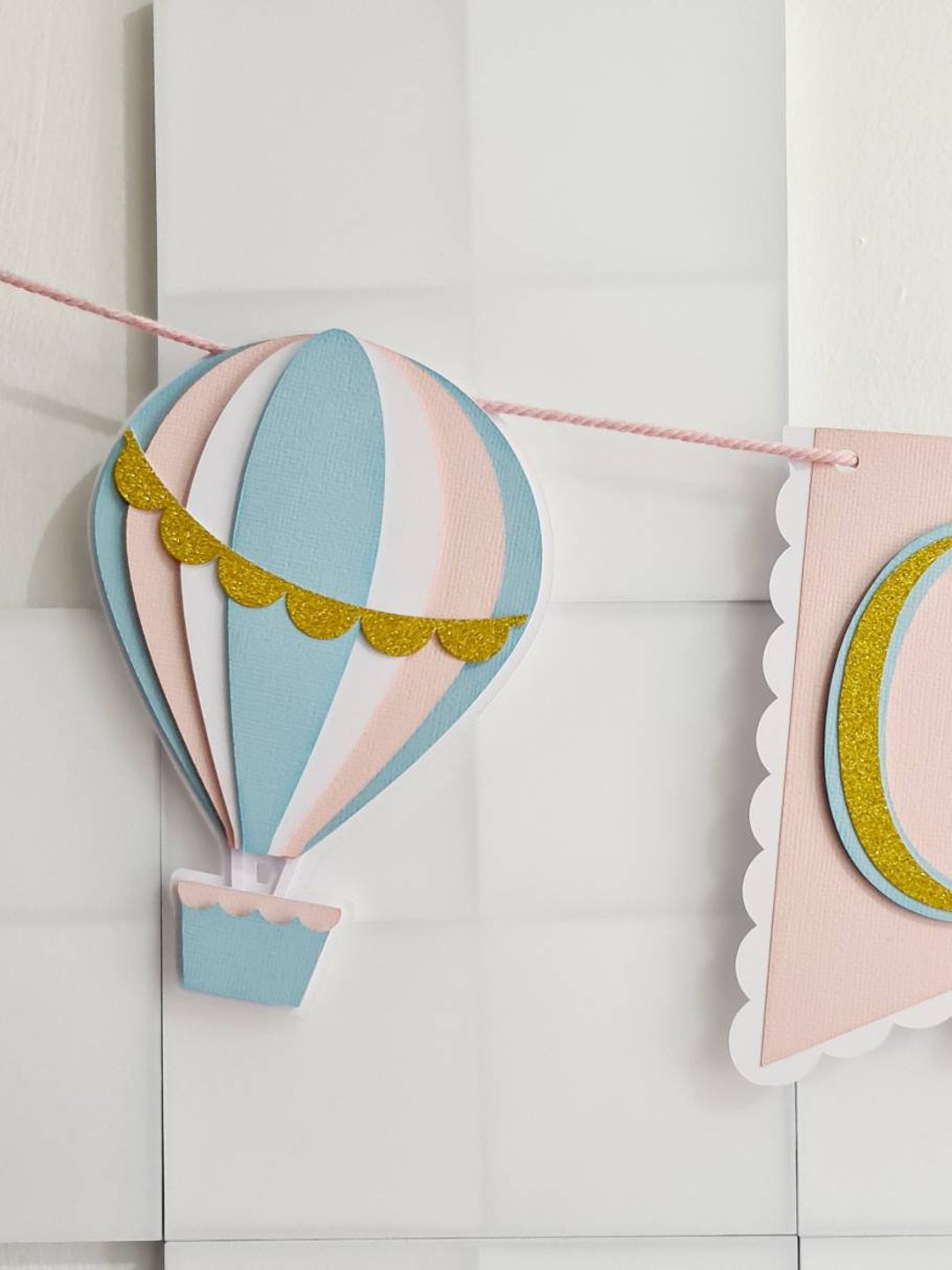 One Bunting, Hot Air Balloon Bunting, First Birthday Wall Decor, High ...