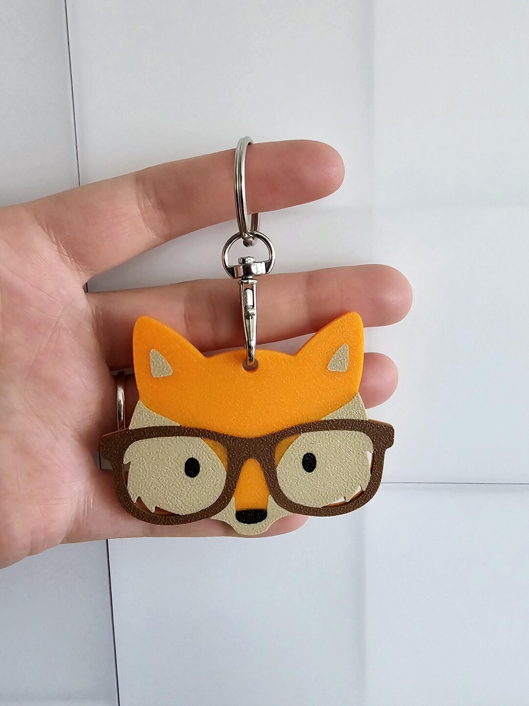 Fox With Glasses Keyring 3D Printed - Etsy UK