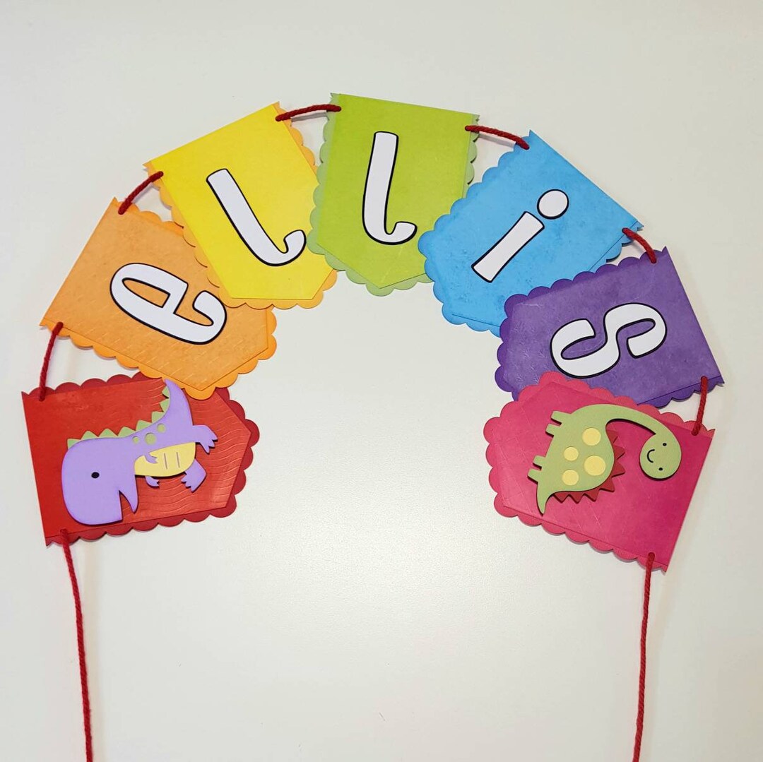Personalised Dinosaur Bunting, Dinosaur Bedroom Decor, Dinosaur Cake ...