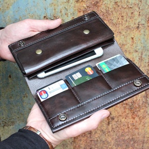 Mens Long Wallet Personalized Long Wallet With Coin Purse - Etsy