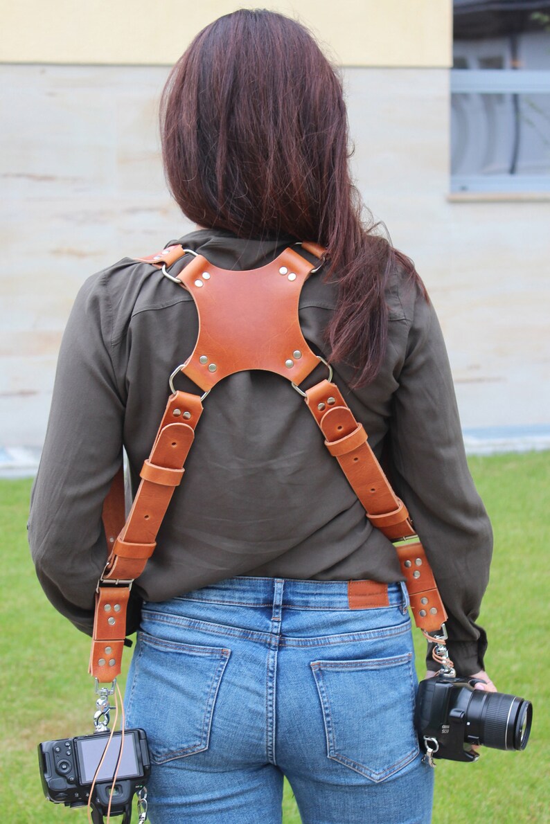 Custom Double Camera Harness Leather Camera Strap | Etsy