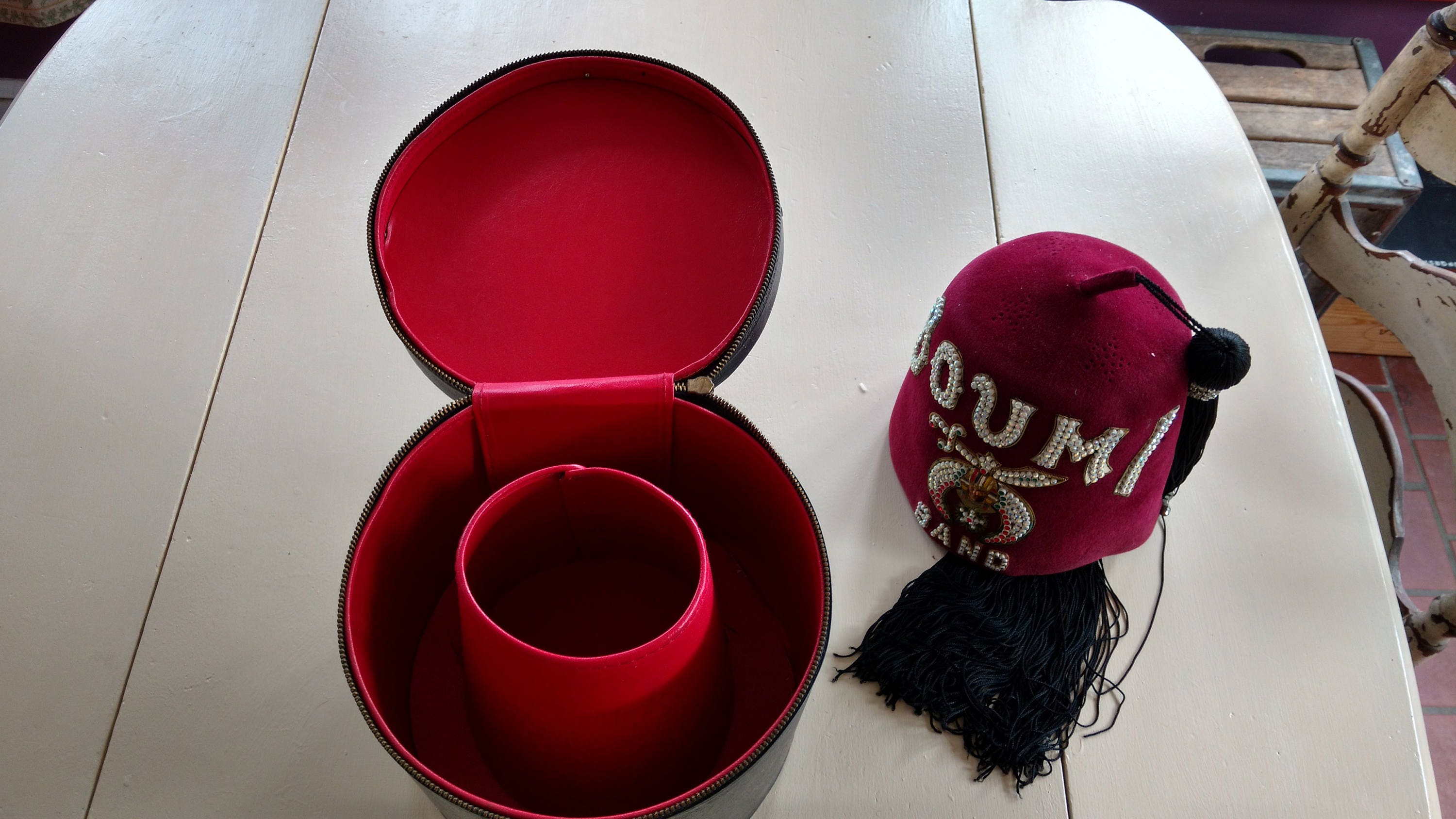 Bejeweled Boumi 1960s Vintage Fez and Case - Etsy