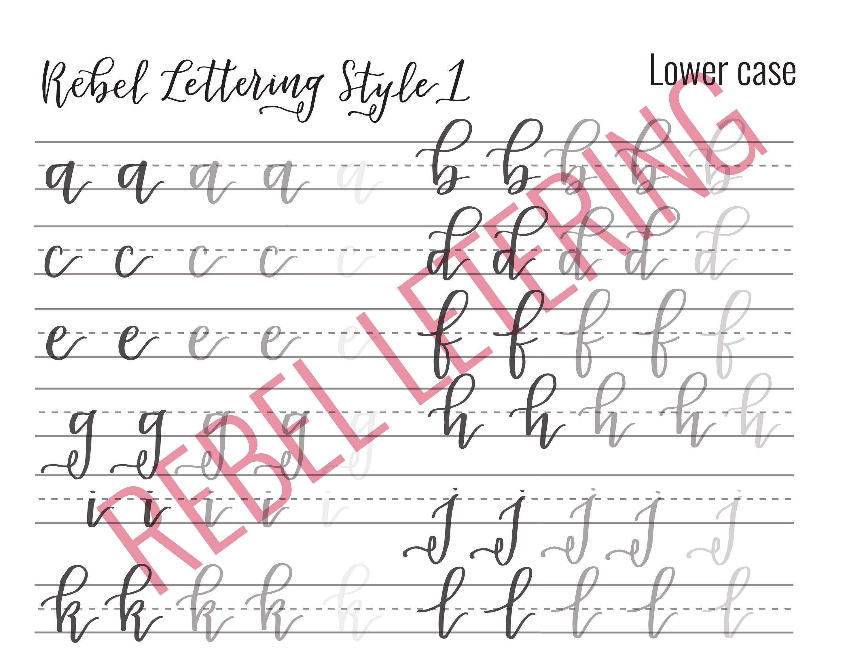 Calligraphy Lettering Guide PDF Guide With Uppercase and Lowercase ...