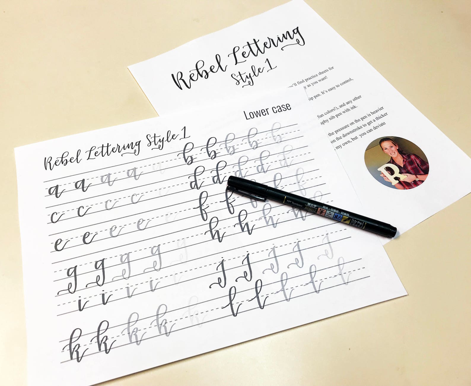 Calligraphy Lettering Guide | PDF Guide With Uppercase and Lowercase ...