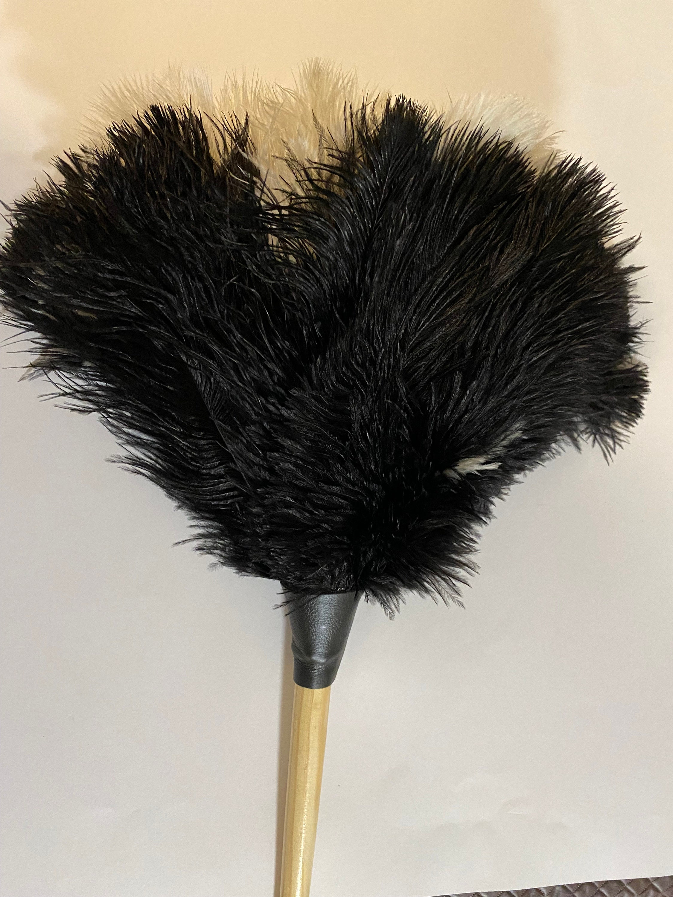 Black and White Combined First Grade Ostrich Feather Display Duster 50cm Overall Soft Feathers 22 25cm Length Etsy UK