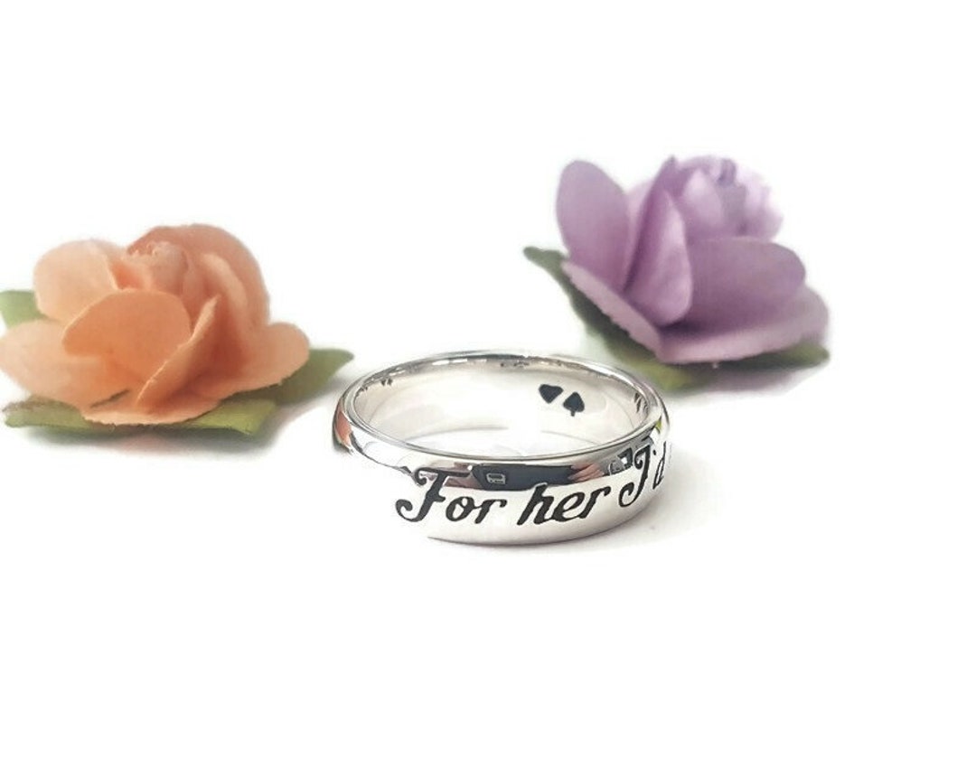 For Her I'd Risk It All Mother Daughter Sister Bestie Quote Ring - Etsy
